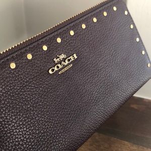 Coach | Bags | Coach Oxblood Rivet Border Slim Wallet Nwt | Poshmark